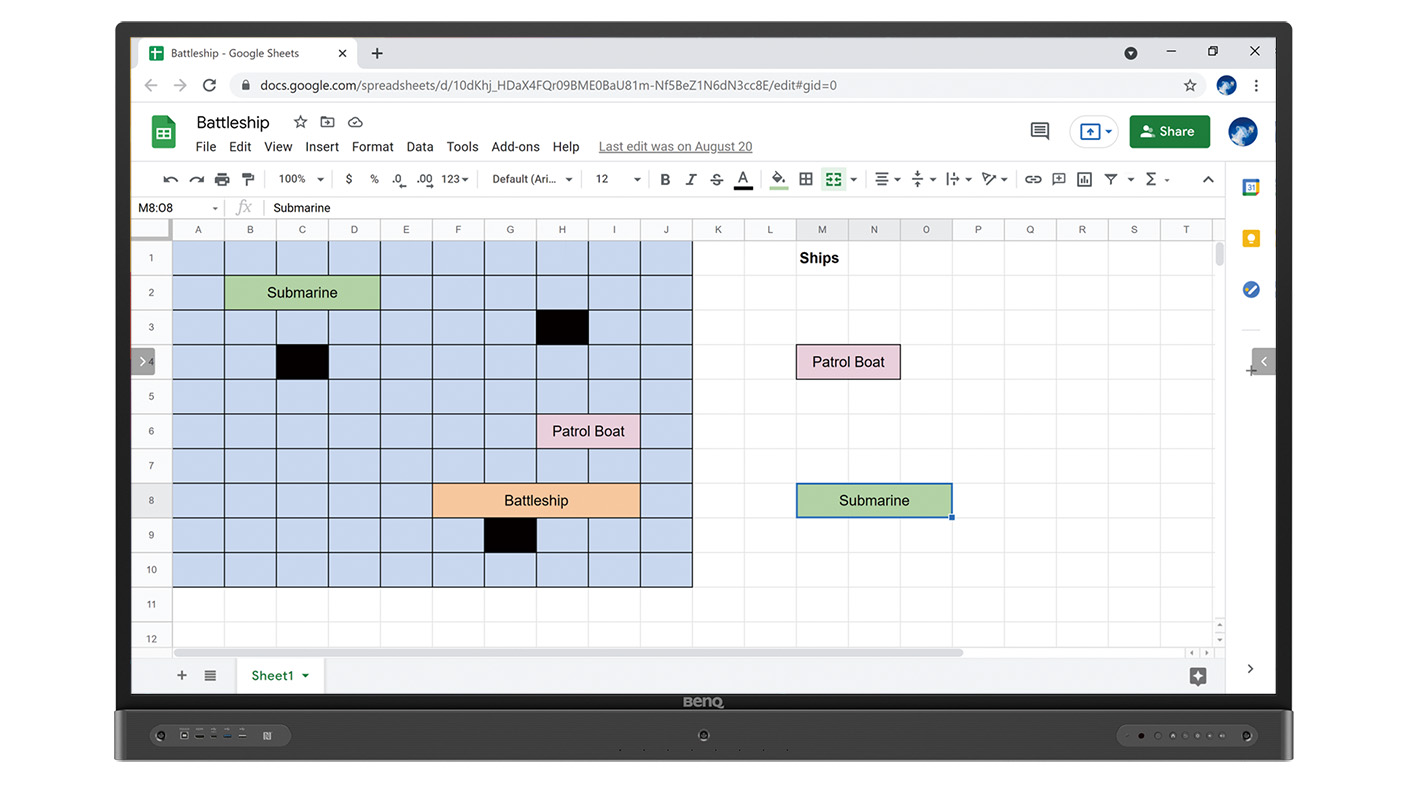 Class Activities with Google Sheets on BenQ Boards | BenQ Education UK